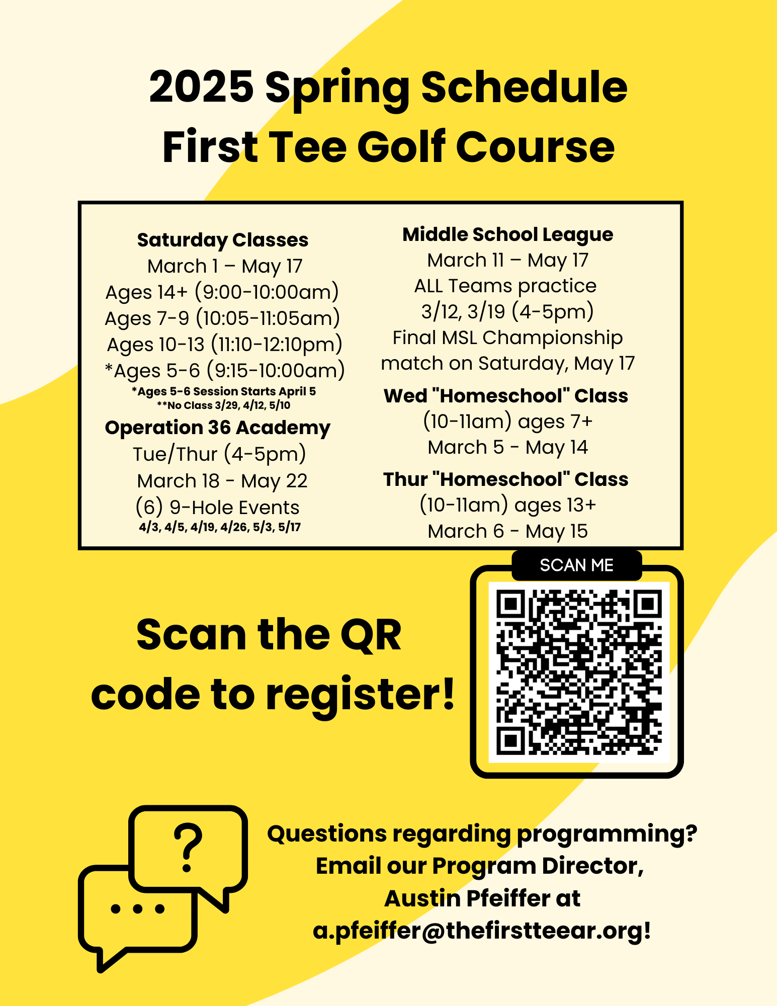 2025 Spring Schedule - First Tee - Central Arkansas